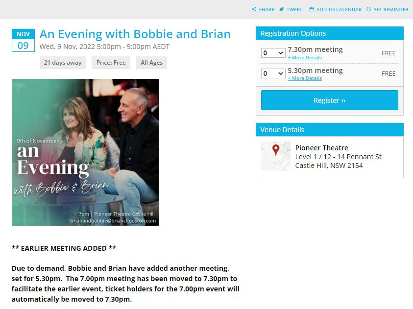 Brian and Bobbie Houston Announce Ministry Comeback Event!