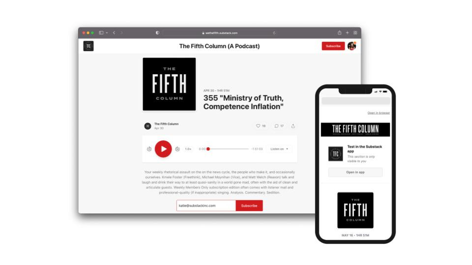 An upgrade to the podcast episode page - On Substack
