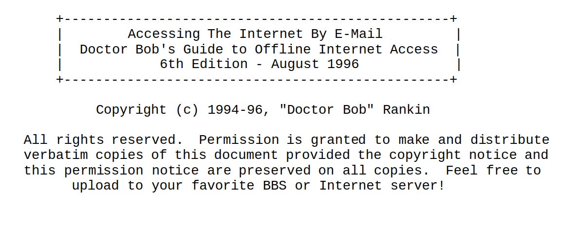 Browsing the World Wide Web via E-Mail. 1990's Style.
