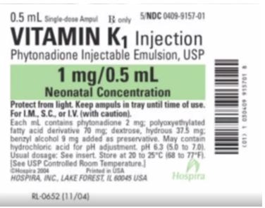 The very first injection - Vitamin K: "It’s just a vitamin"