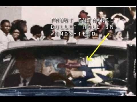 The Bullet hole in the JFK limo Windshield