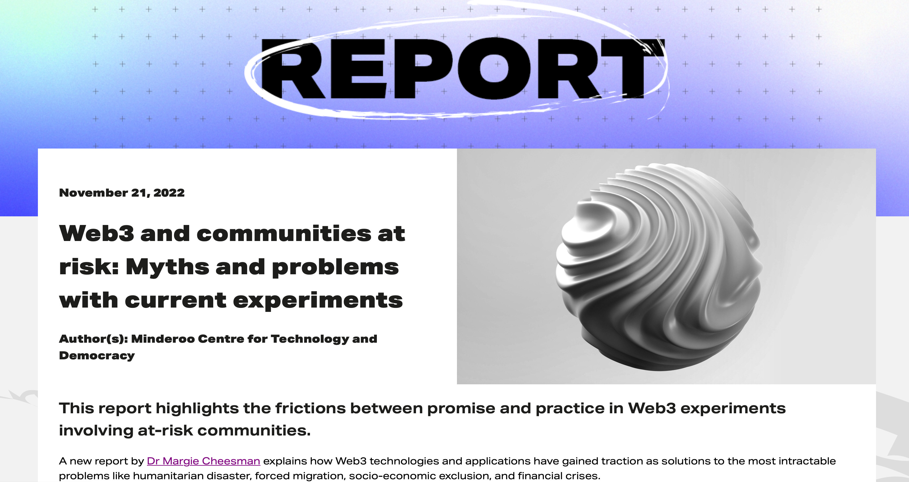 Web3 and communities at risk - by Courtney Stubbert