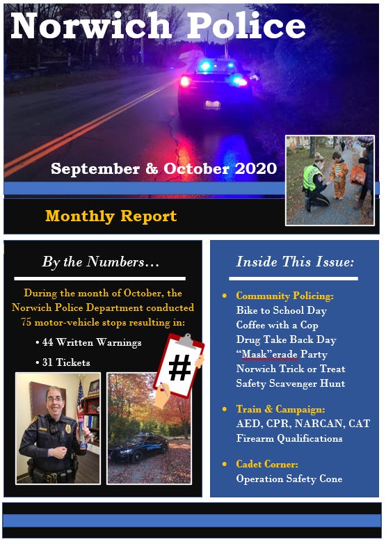 Norwich Police monthly report and then some!