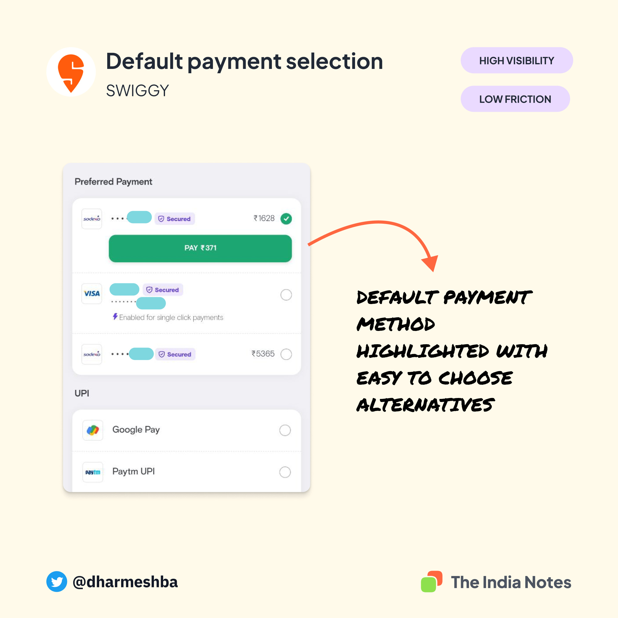 How are default choices designed in Indian apps?