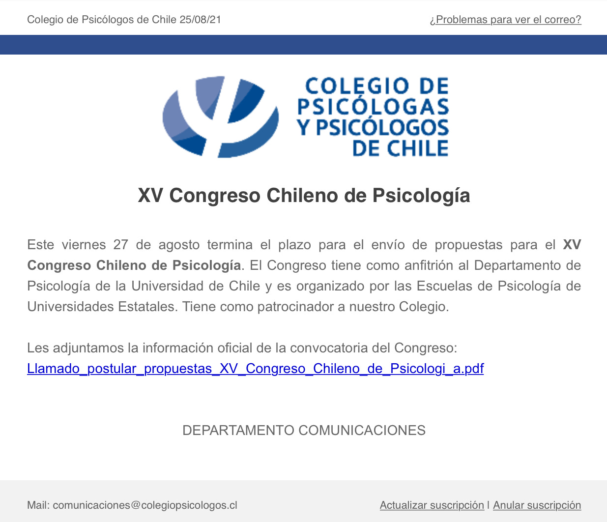 XV congreso de psicología - by Rodrigo Arroyo - psibot