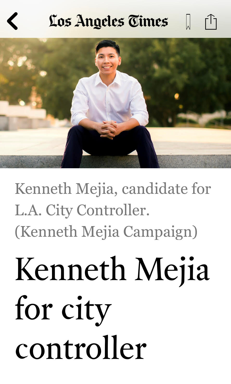"LA's Chance to Punch Back: Kenneth Mejia for City Controller" by Daniel Guss