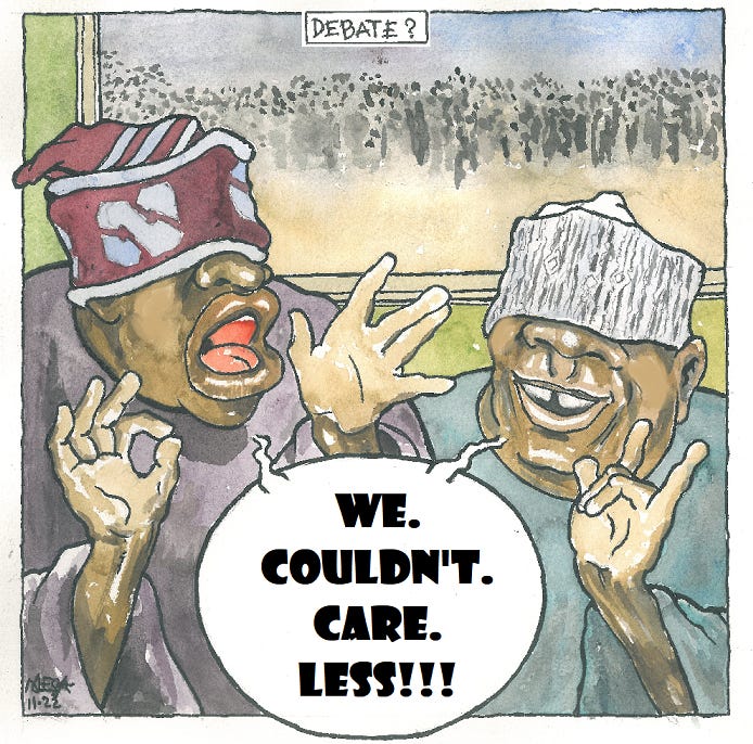 The Debates 2 - Editorial Cartoons by Ebun Aleshinloye