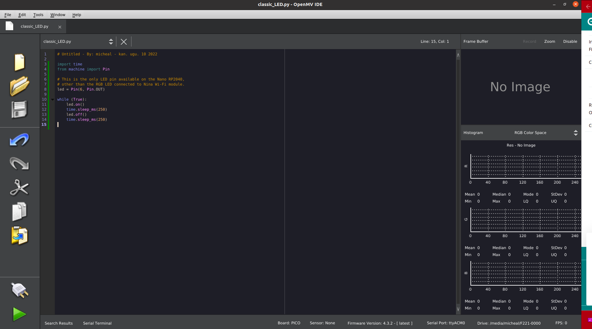 Getting started with MicroPython on the Arduino Nano RP2040 Connect with Headers on Ubuntu Linux ...