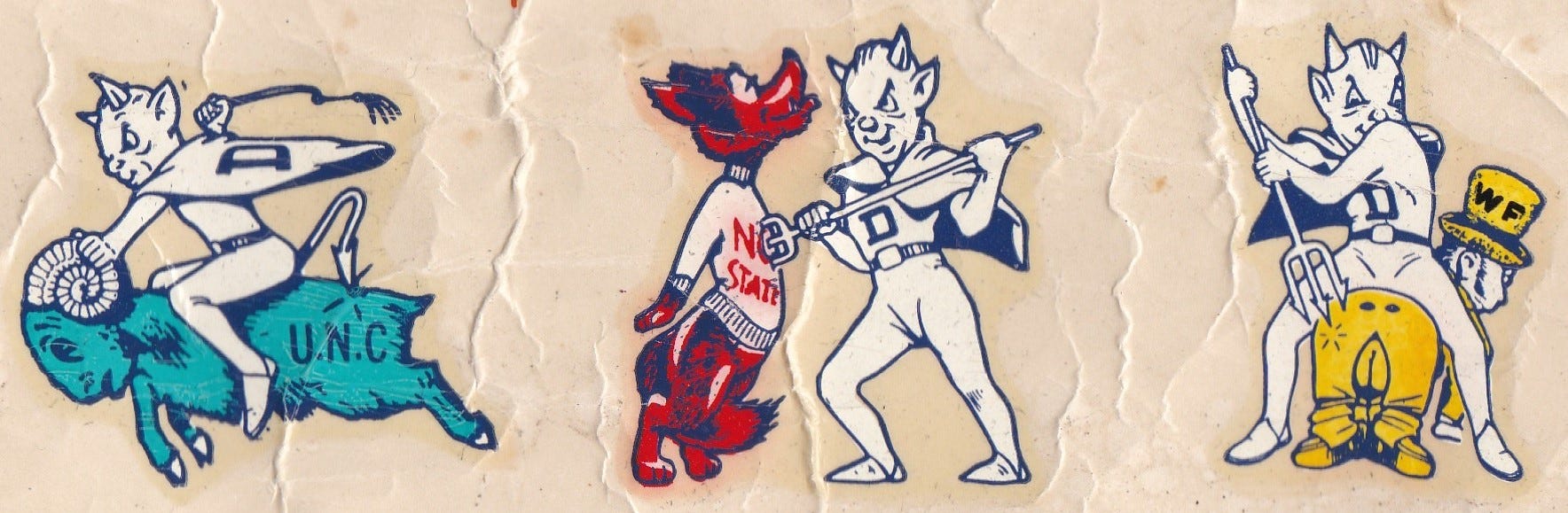 The story behind a decal of NC State's mascot eating UNC's mascot