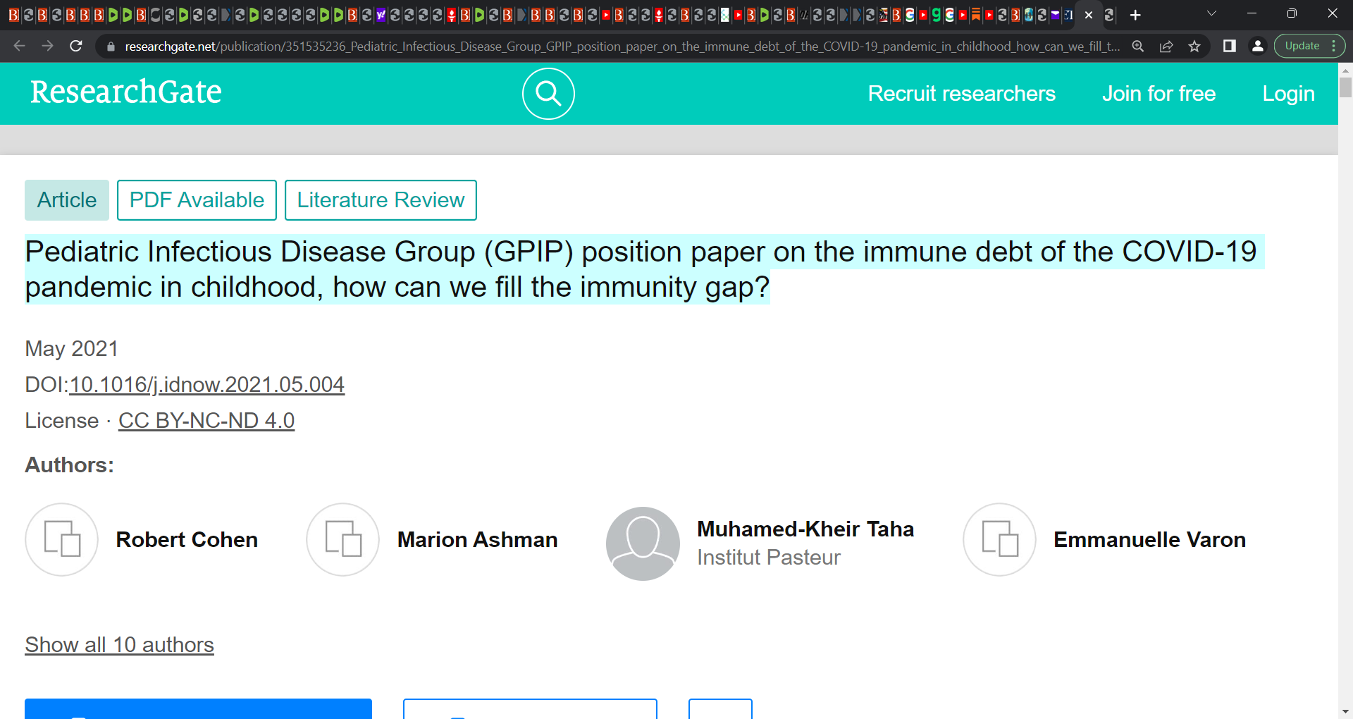 "Pediatric Infectious Disease Group (GPIP) position paper on the immune ...