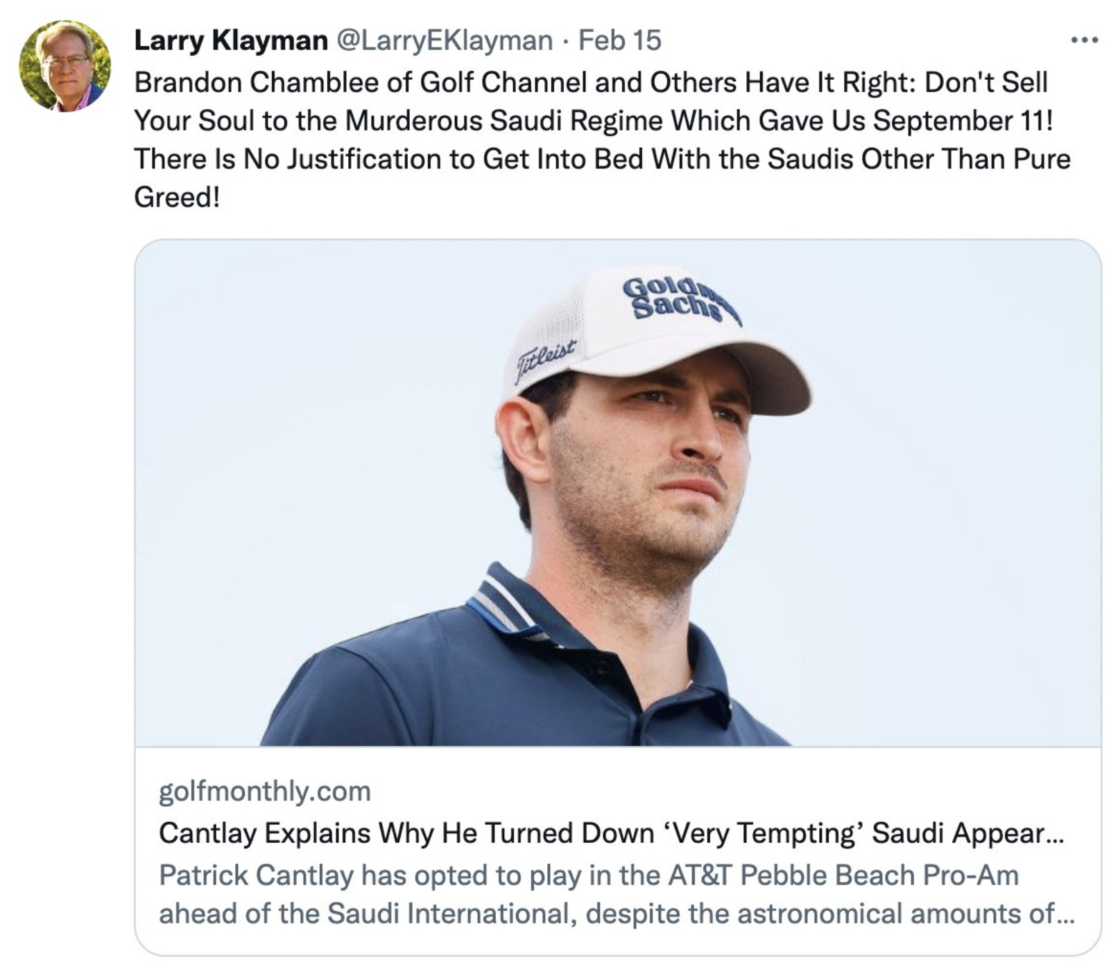 Patrick Reed Sues Brandel Chamblee And Golf Channel