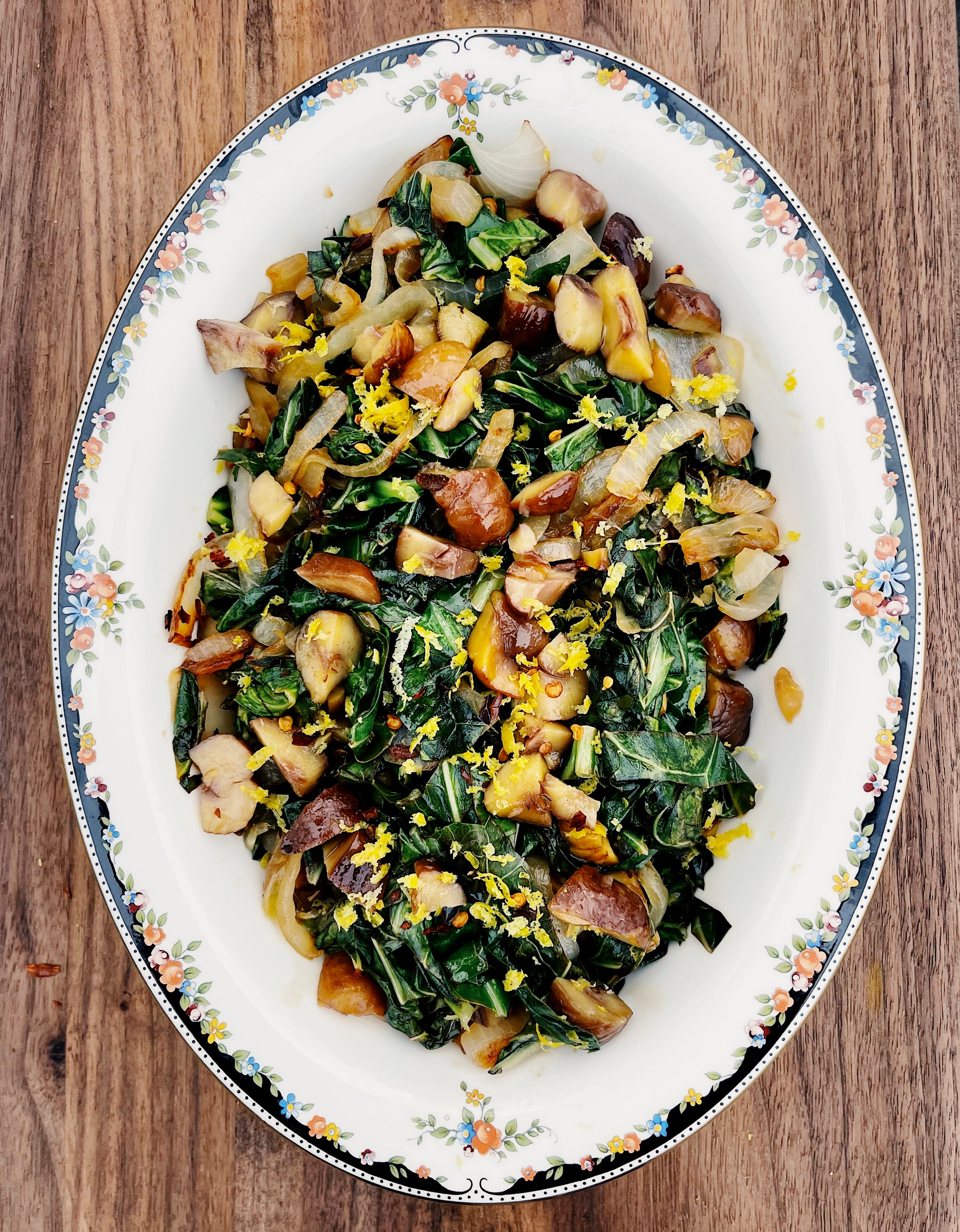 Rome-Inspired Greens with Chestnuts - by Annie Fenn, MD