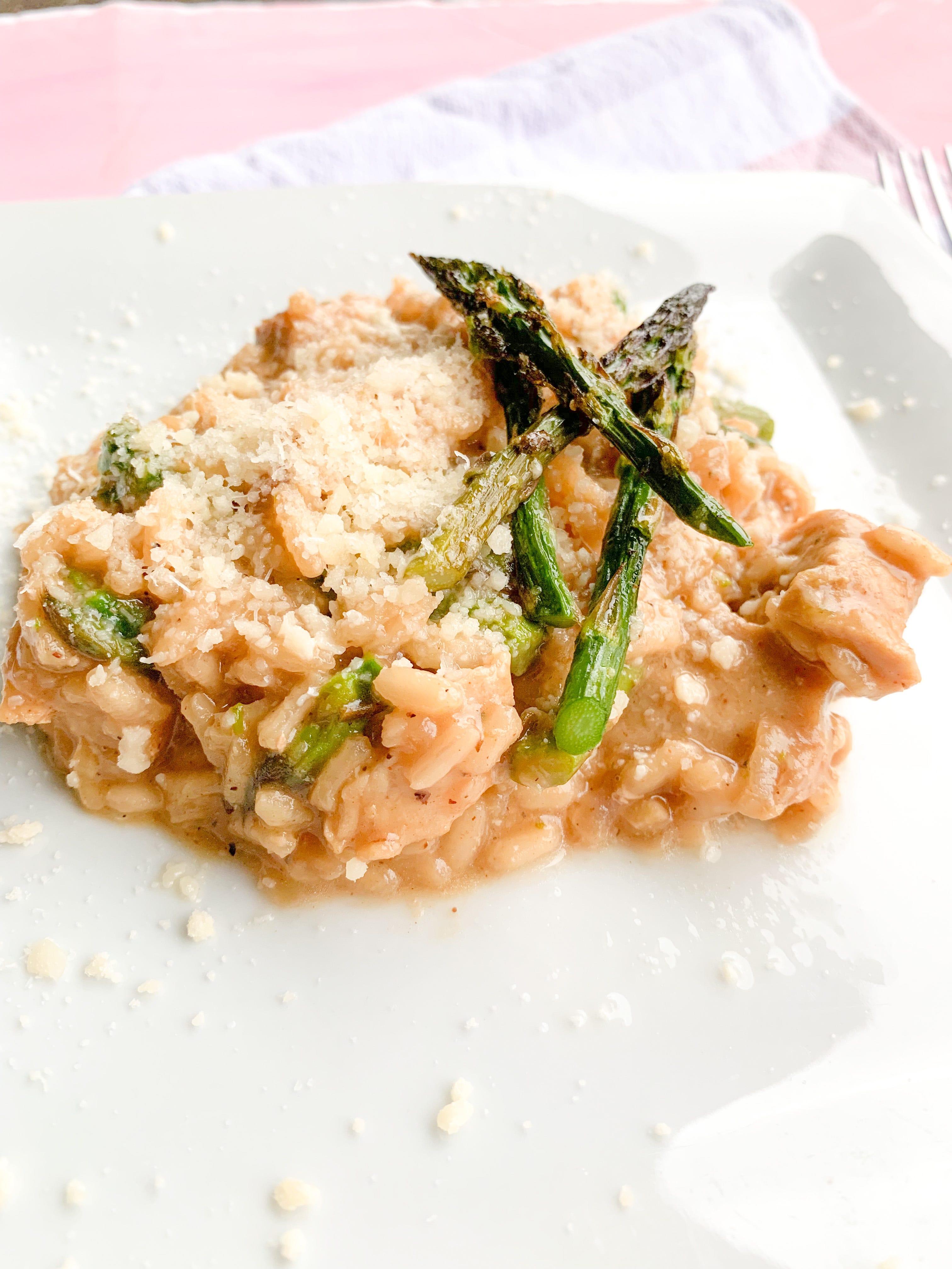 Spring Risotto with Chicken and Roasted Asparagus
