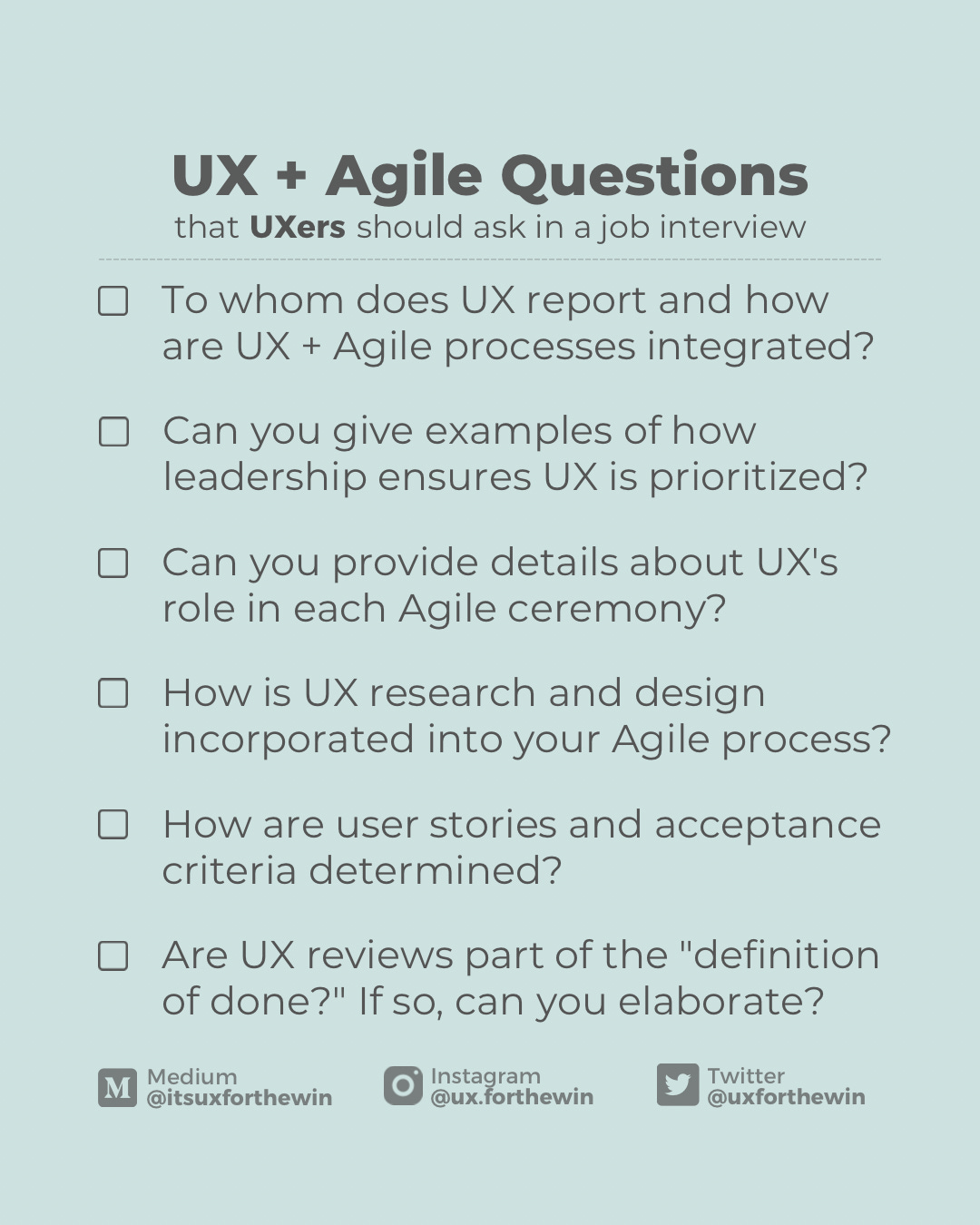 UX + Agile Questions - by Trina | UX For The Win