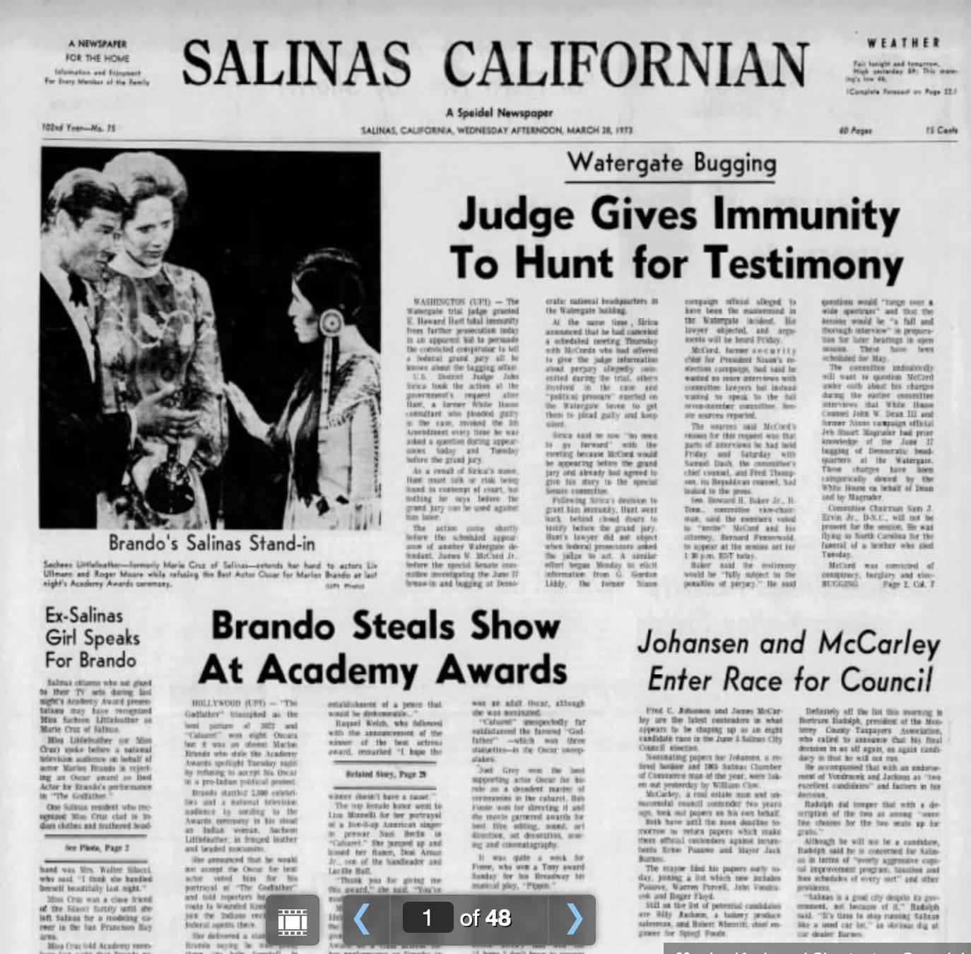 Hollywood Fantasy: Is Sacheen Littlefeather Apache?