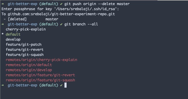 How to change git default branch from master