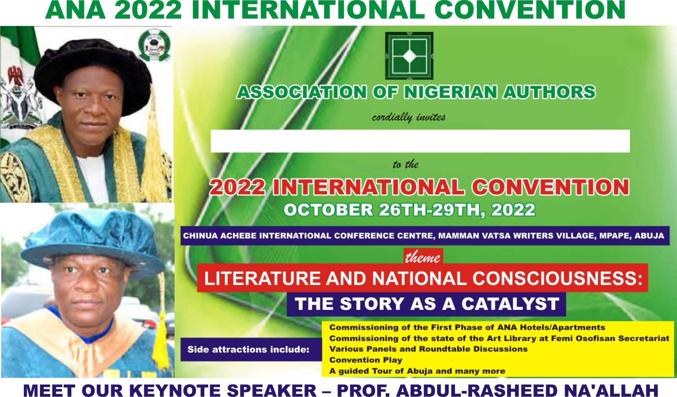 ANA 2022 Convention: Meet Our Keynote Speaker – Prof. Abdul-Rasheed Na ...