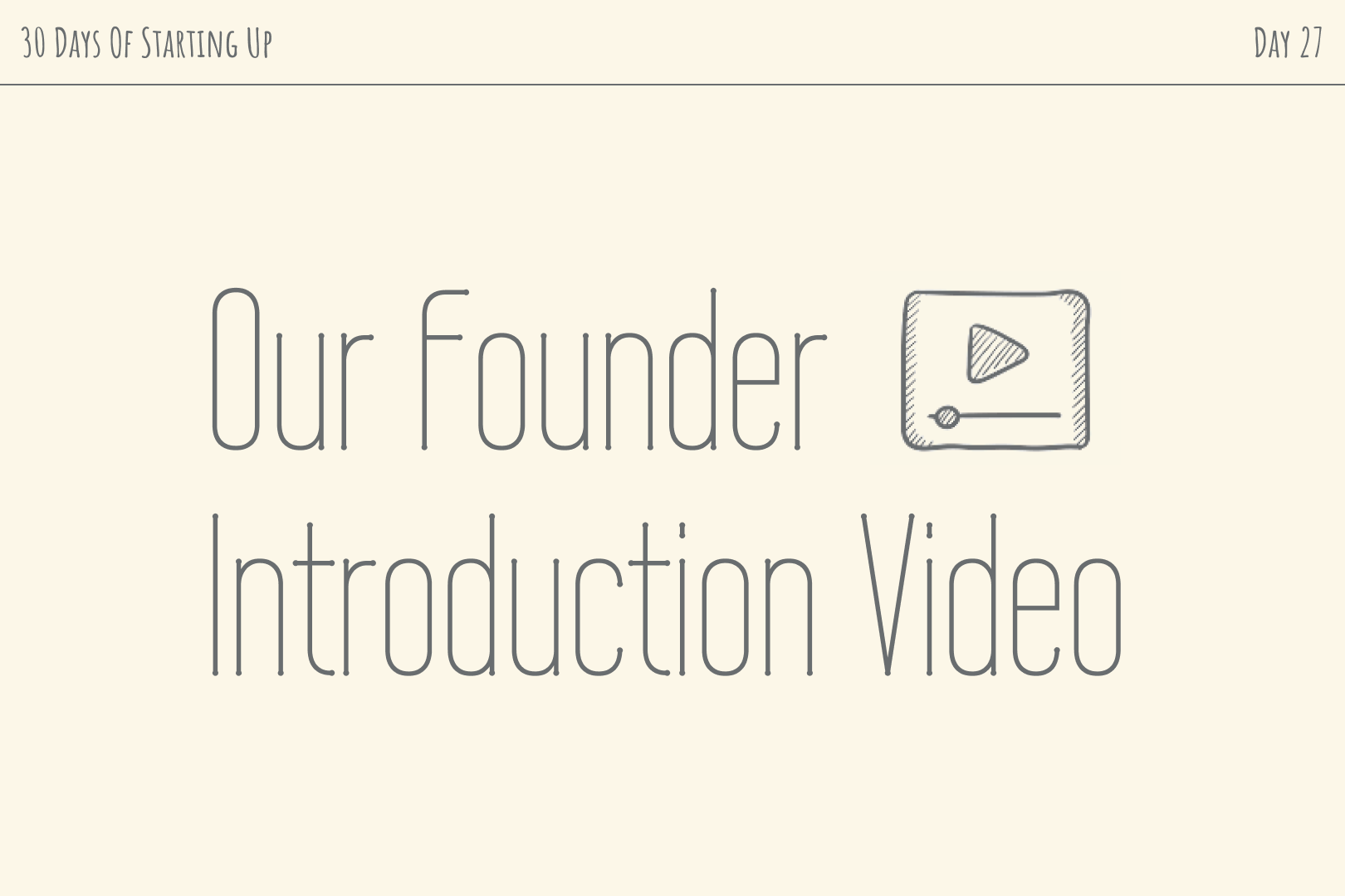 Our Founder Introduction Video - wentin’s newsletter