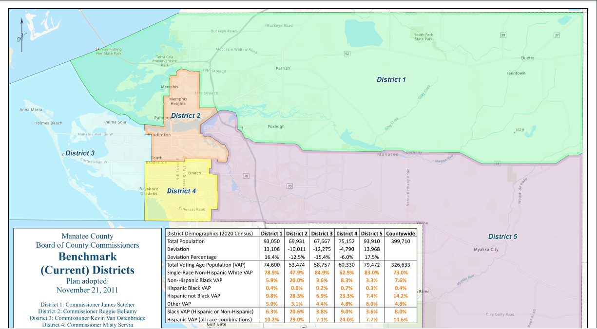 Manatee commission narrows down redistricting plans to one map. Here's ...