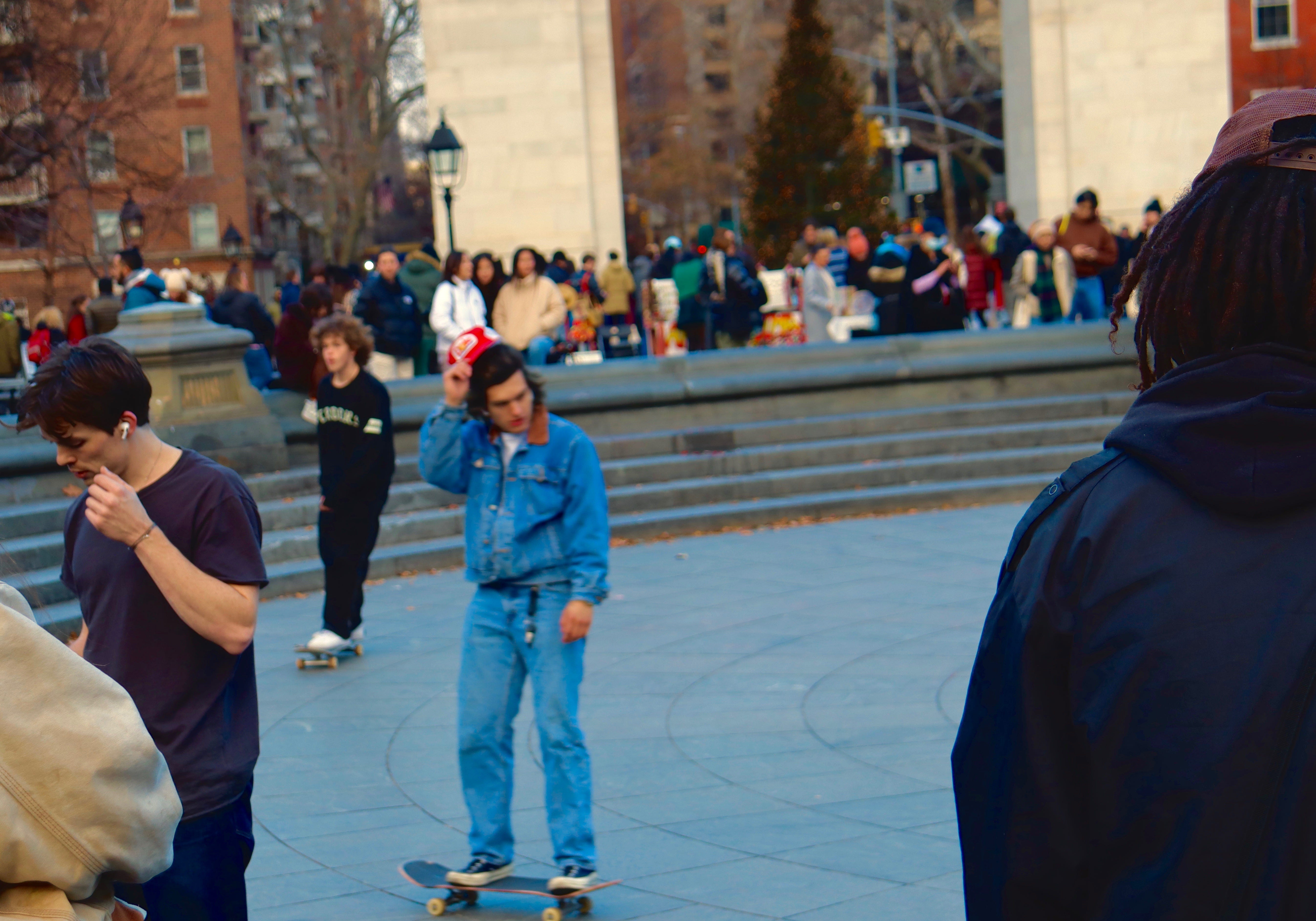 Skateboarders in Washington Square Park - by Joe Hovde