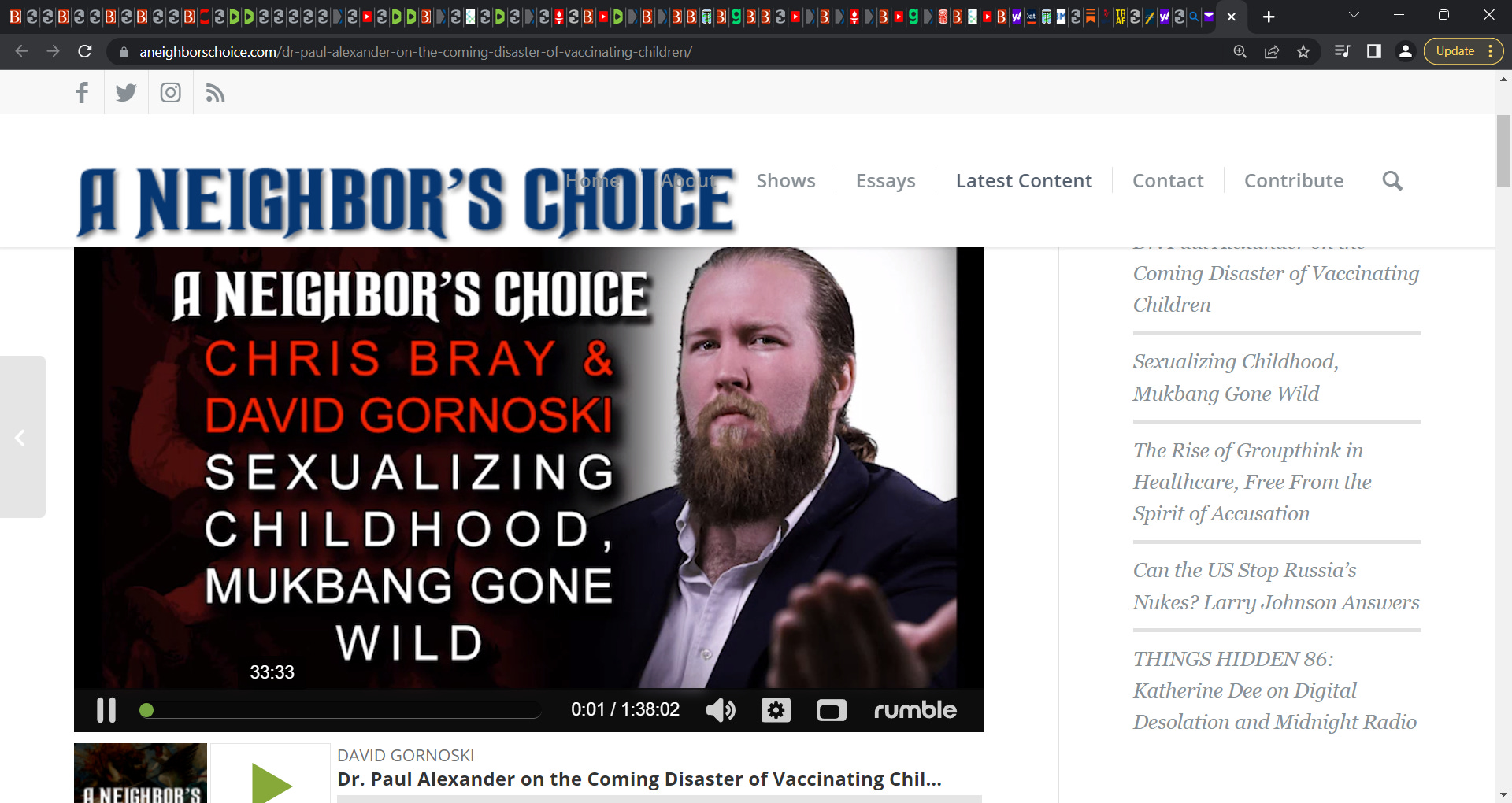 Minute 52.30, David Gornoski's 'A NEIGHBOUR'S CHOICE' interviews Dr ...