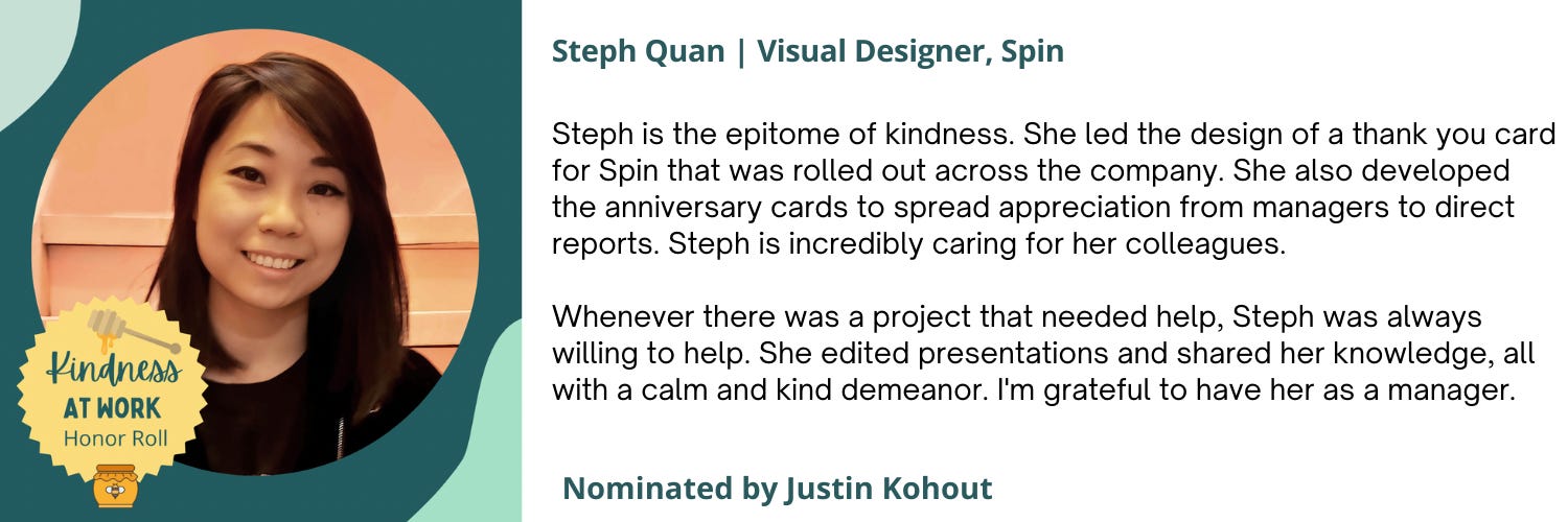 ️ Celebrating the Kindness at Work Honor Roll