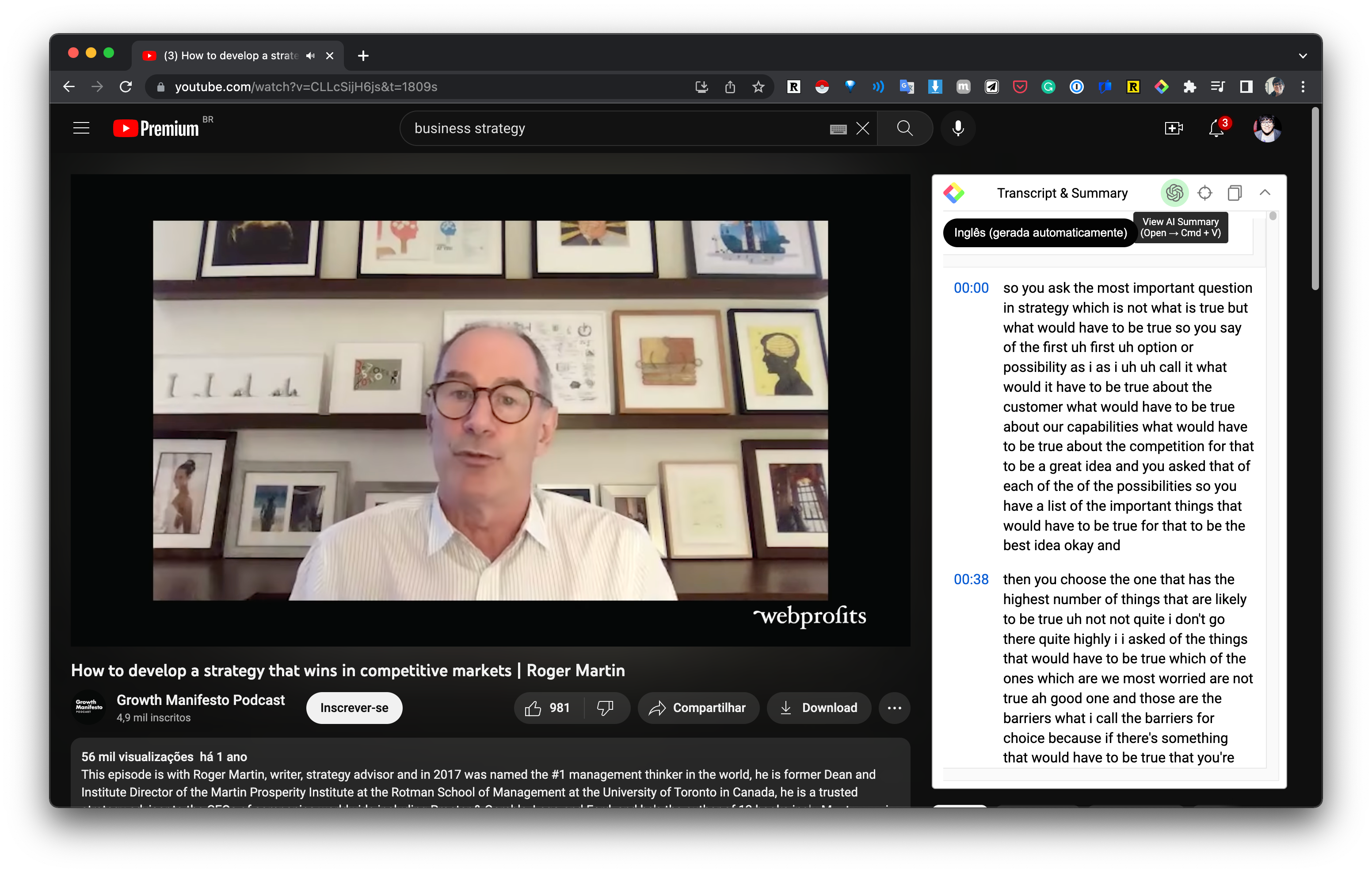 #549 – Como resumir vídeos do YouTube usando a inteligência artificial do chatGPT