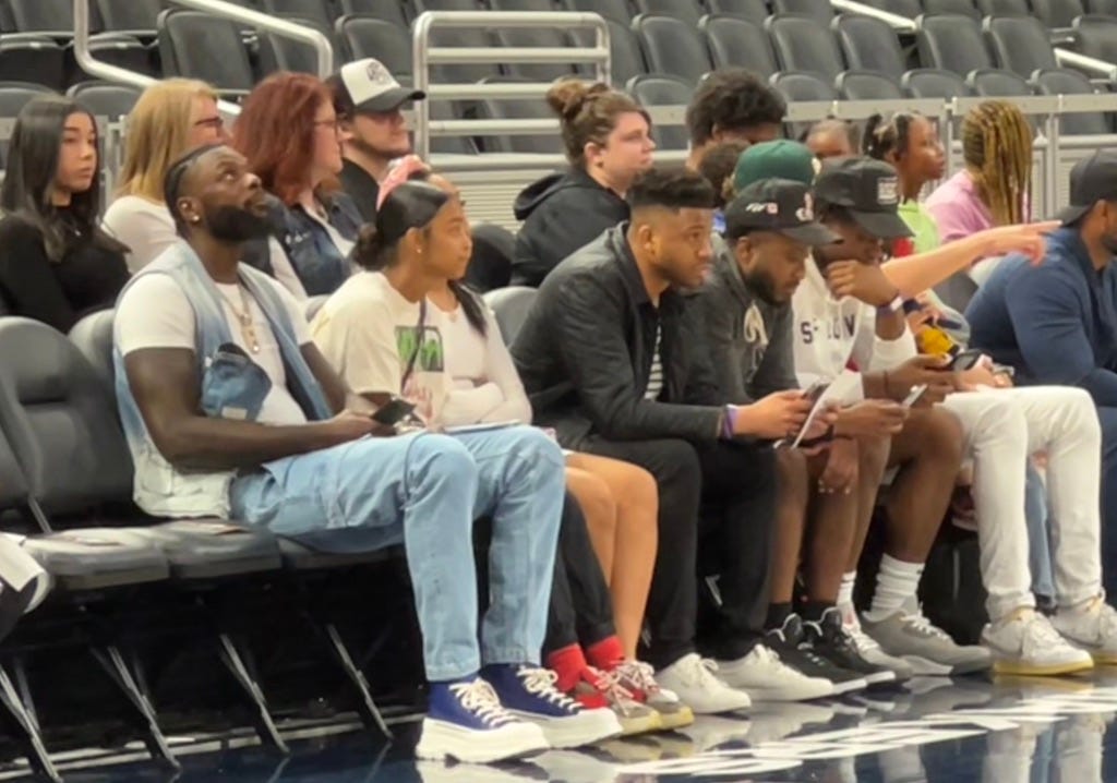 Several Pacers sat courtside for Indiana Fever's home opener