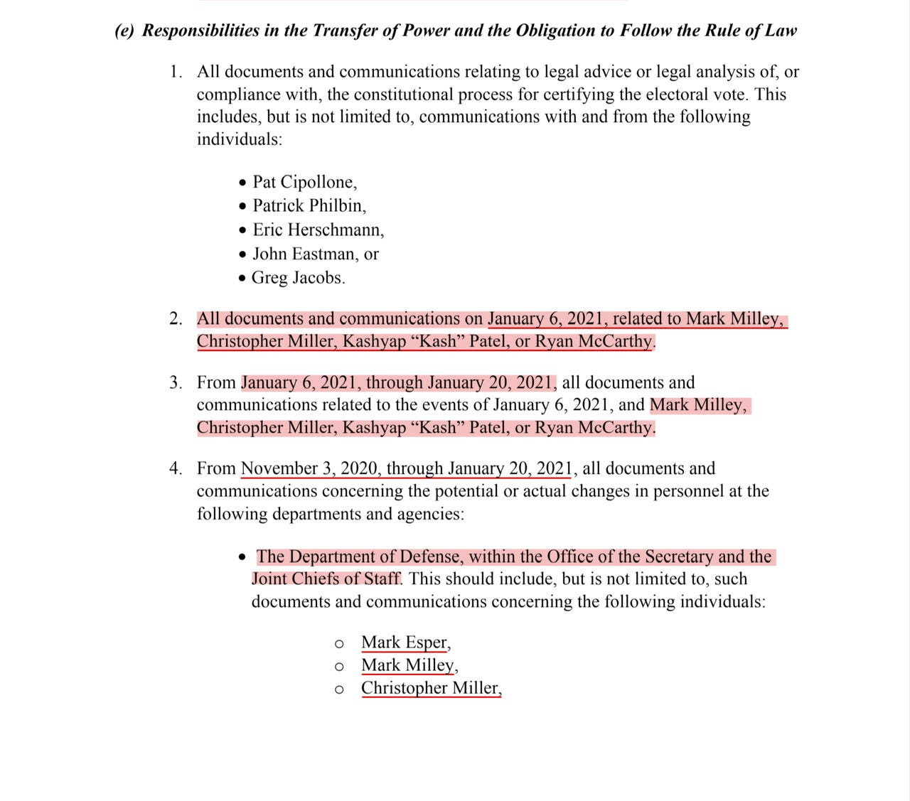 House Select Committee on Jan6th -coming in super hot. Amended Pages 11 ...