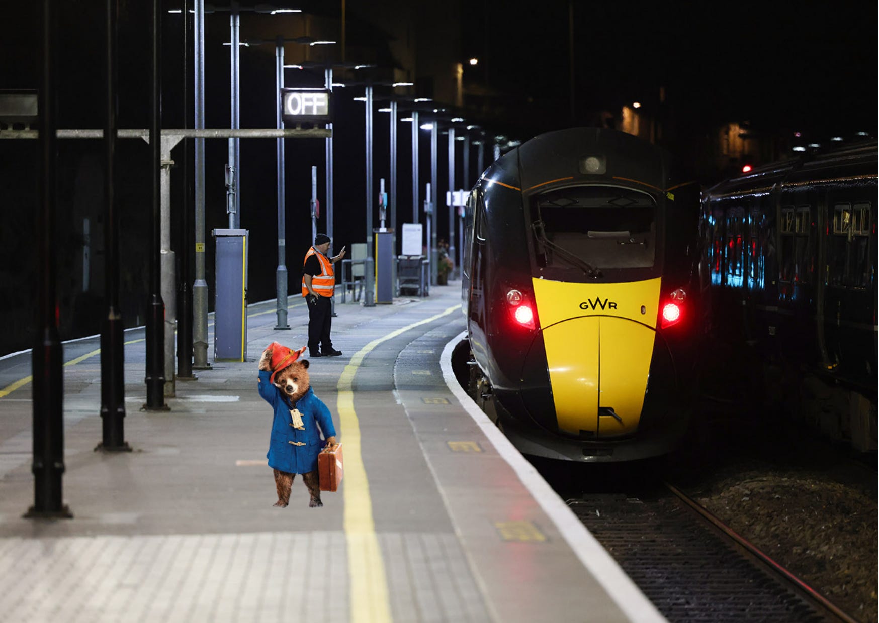 Saluting an empty train - by Mic Wright