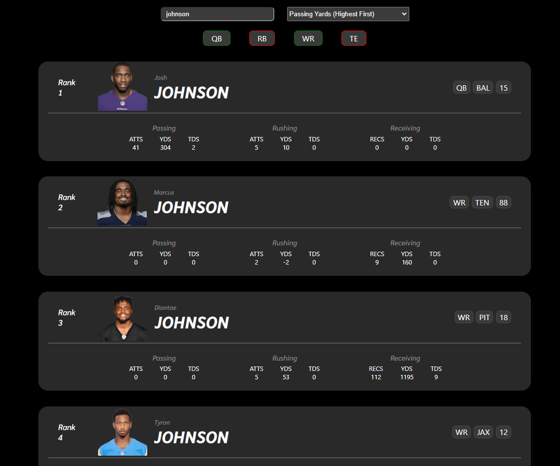 Building an NFL Stat App in Next JS and TypeScript with PostgreSQL