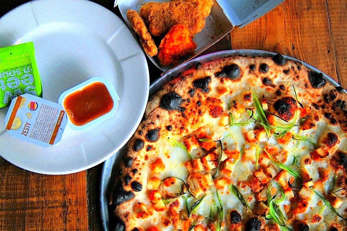 The Triple Chicken Nugget Pizza - by Dennis Lee