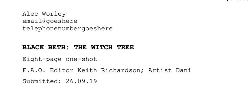 How I Format a Comic-Book Script - by Alec Worley