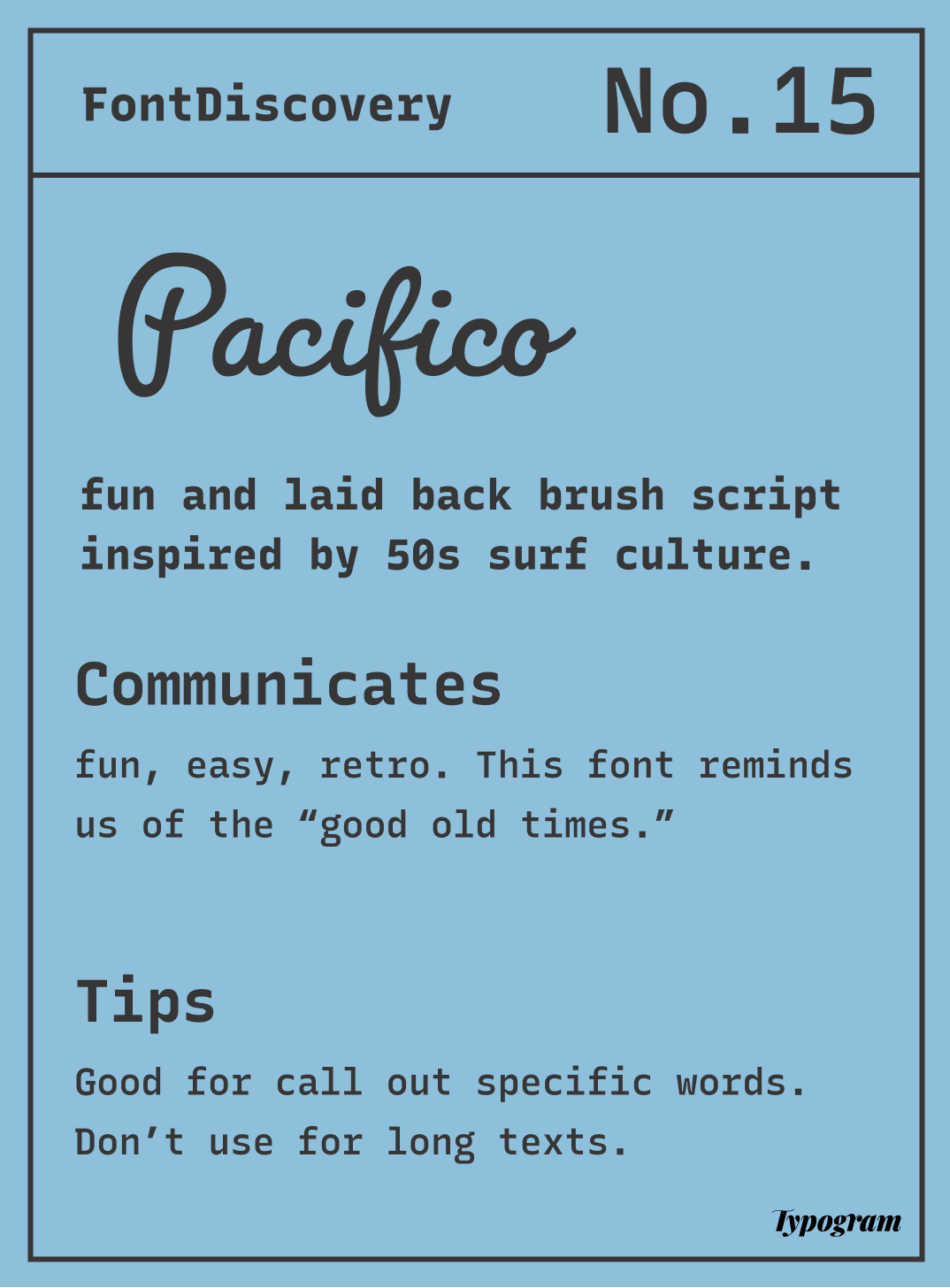 How to Use Pacifico: a Casual Script Font Looking Retro and Relaxed - FontDiscovery