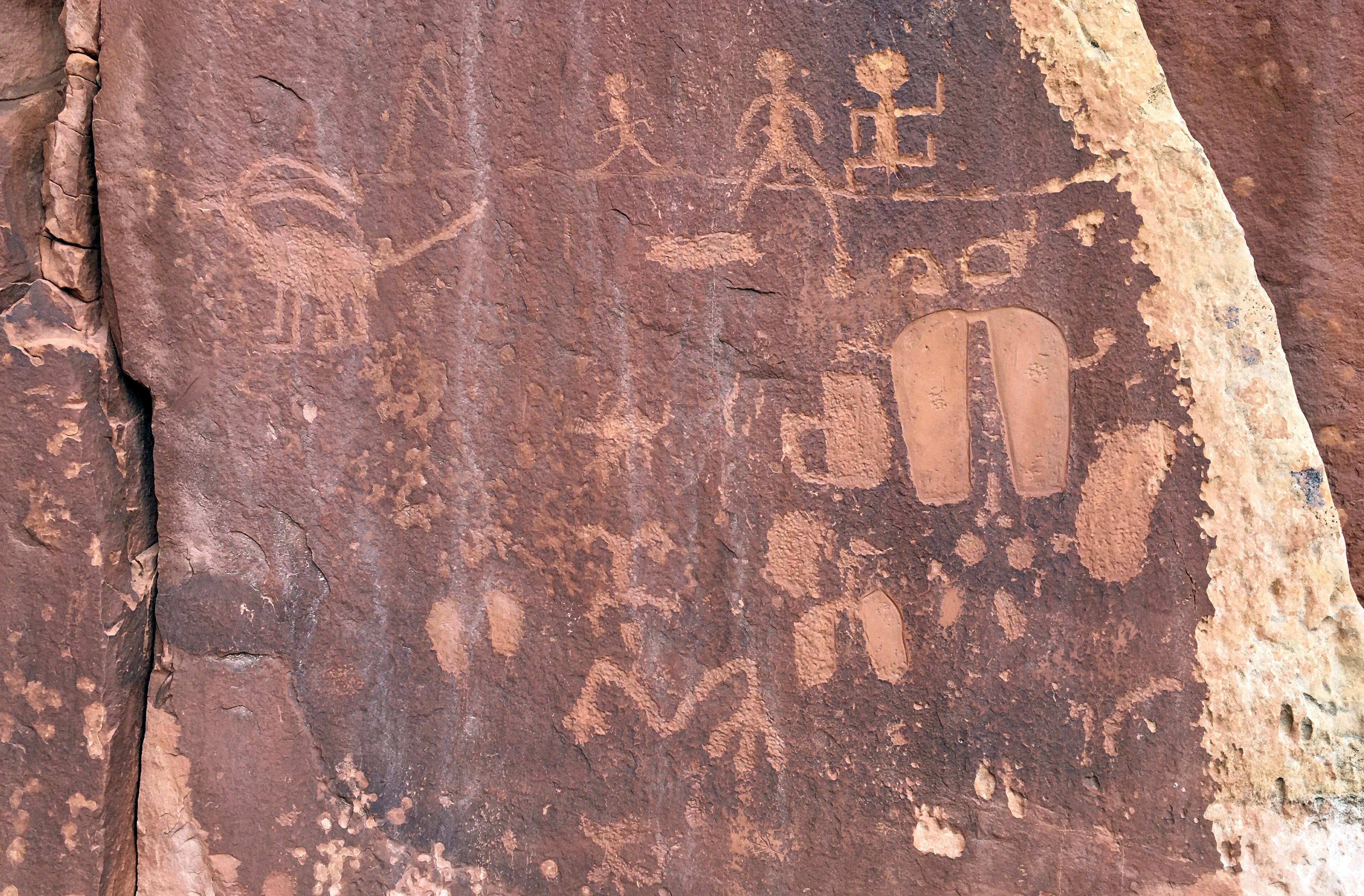 Birthing Rock petroglyph panel near Moab defaced