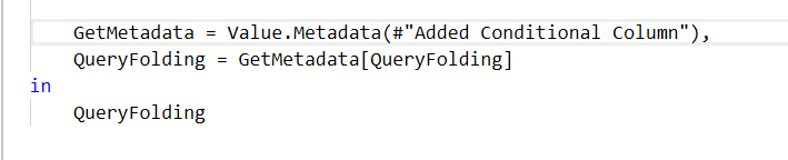 The "View Native Query" option is greyed out, but the query has been folded