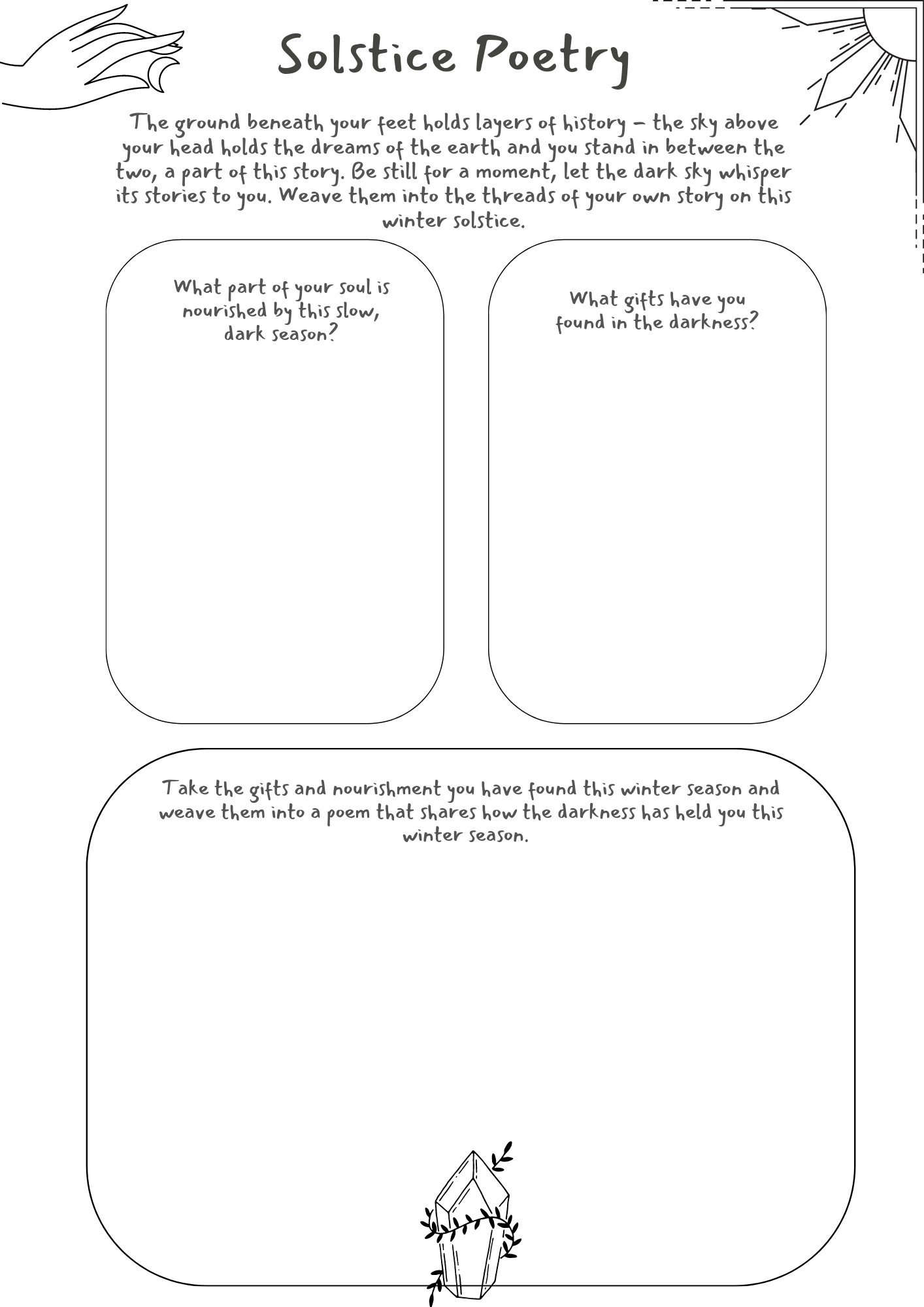 Winter Solstice Printable - by Raine Sillito