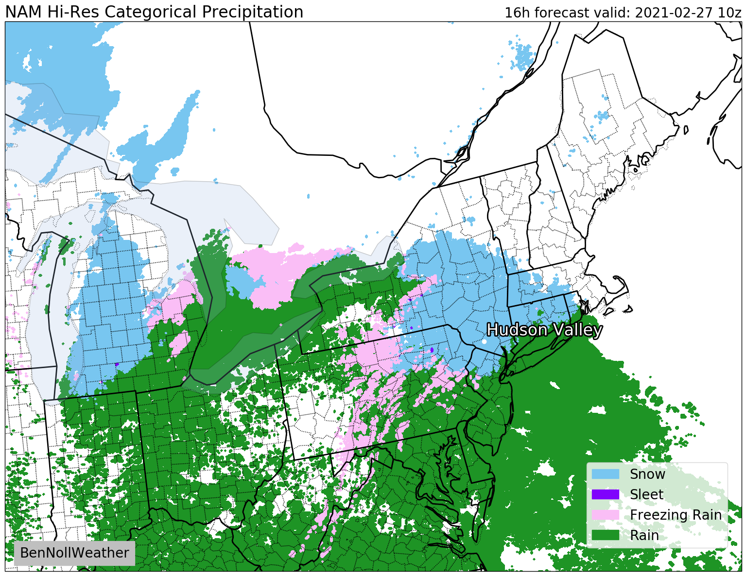 A little snow early Saturday - by Ben Noll