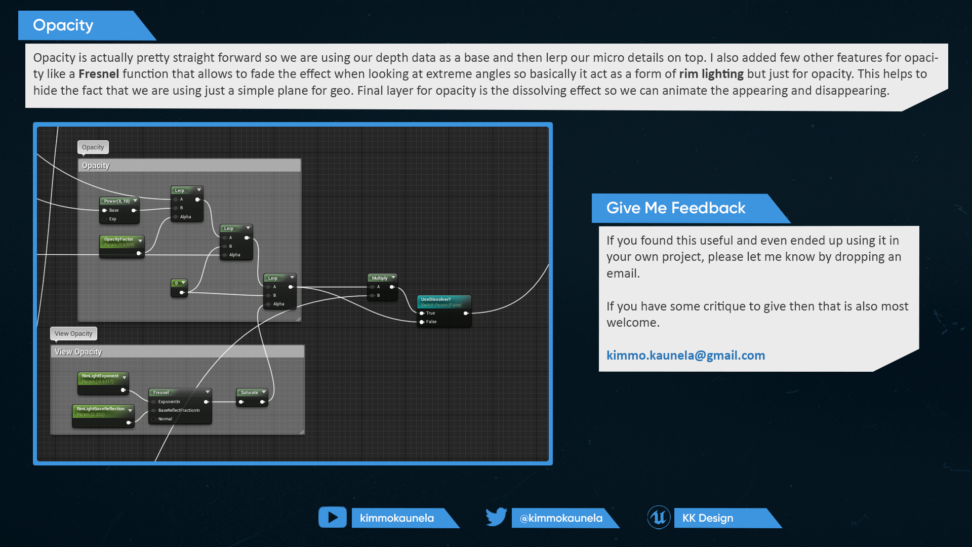 Clever UE4 Hologram Material - by kimmo kaunela