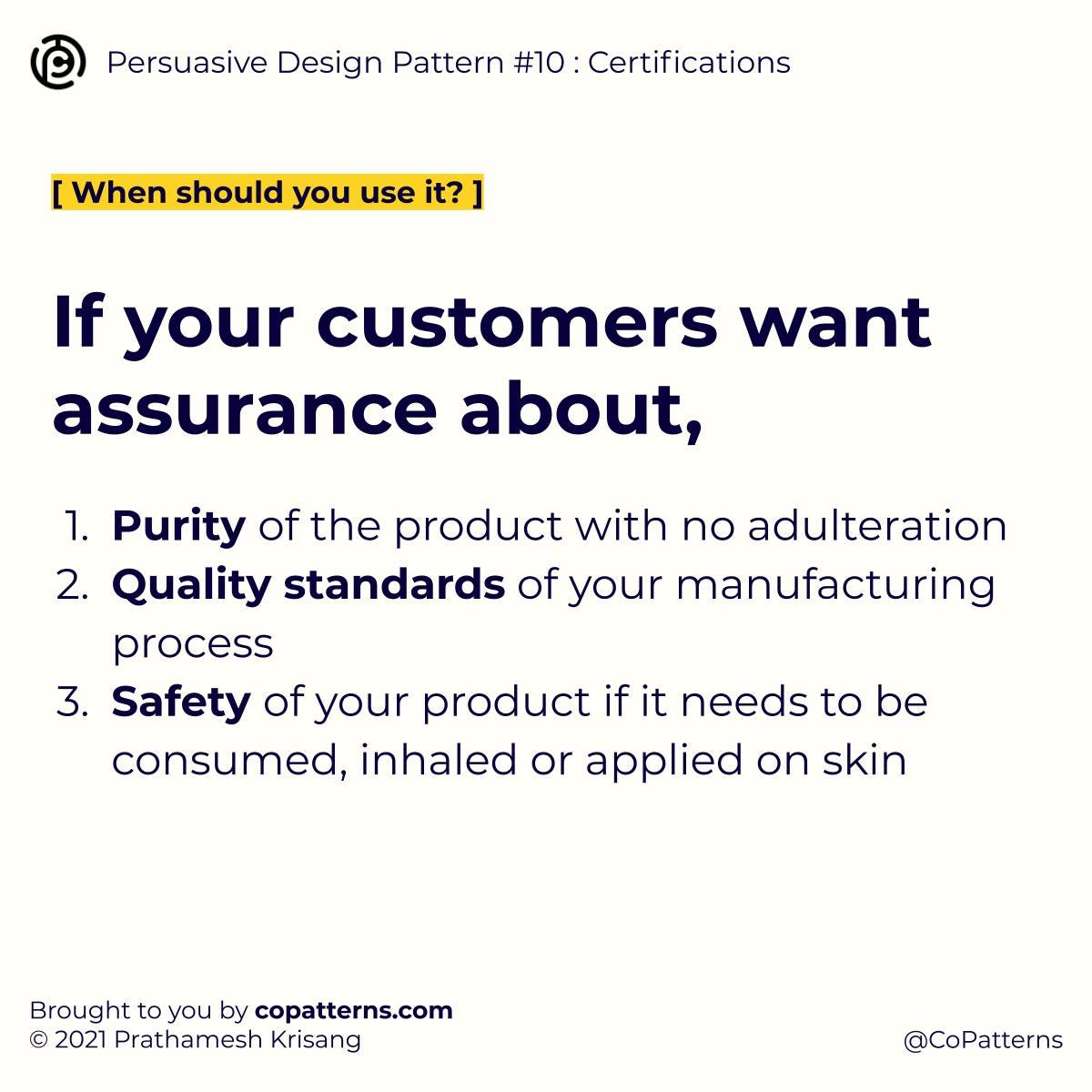 Persuasive Design Pattern #10 : Certifications