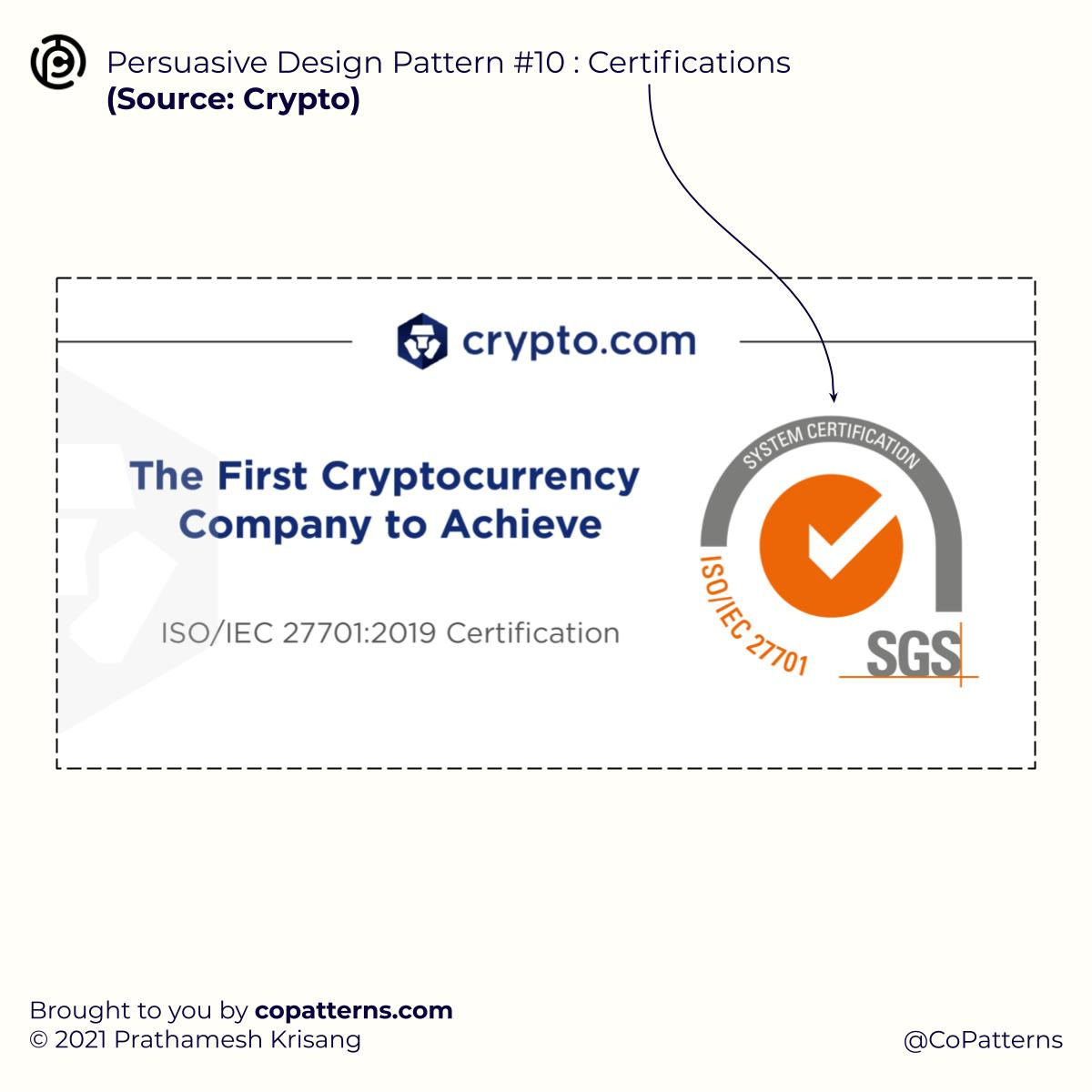 Persuasive Design Pattern #10 : Certifications