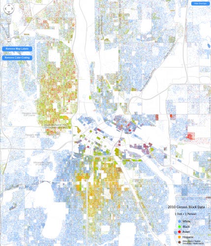 Racial Dot Map - by David Levinson - Transportist