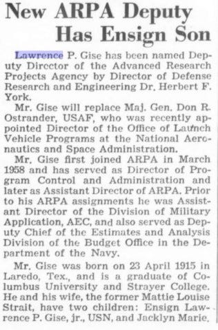 Before Jeff Bezos’ Grandfather Helped Found DARPA. L.P. Gise Was A High ...