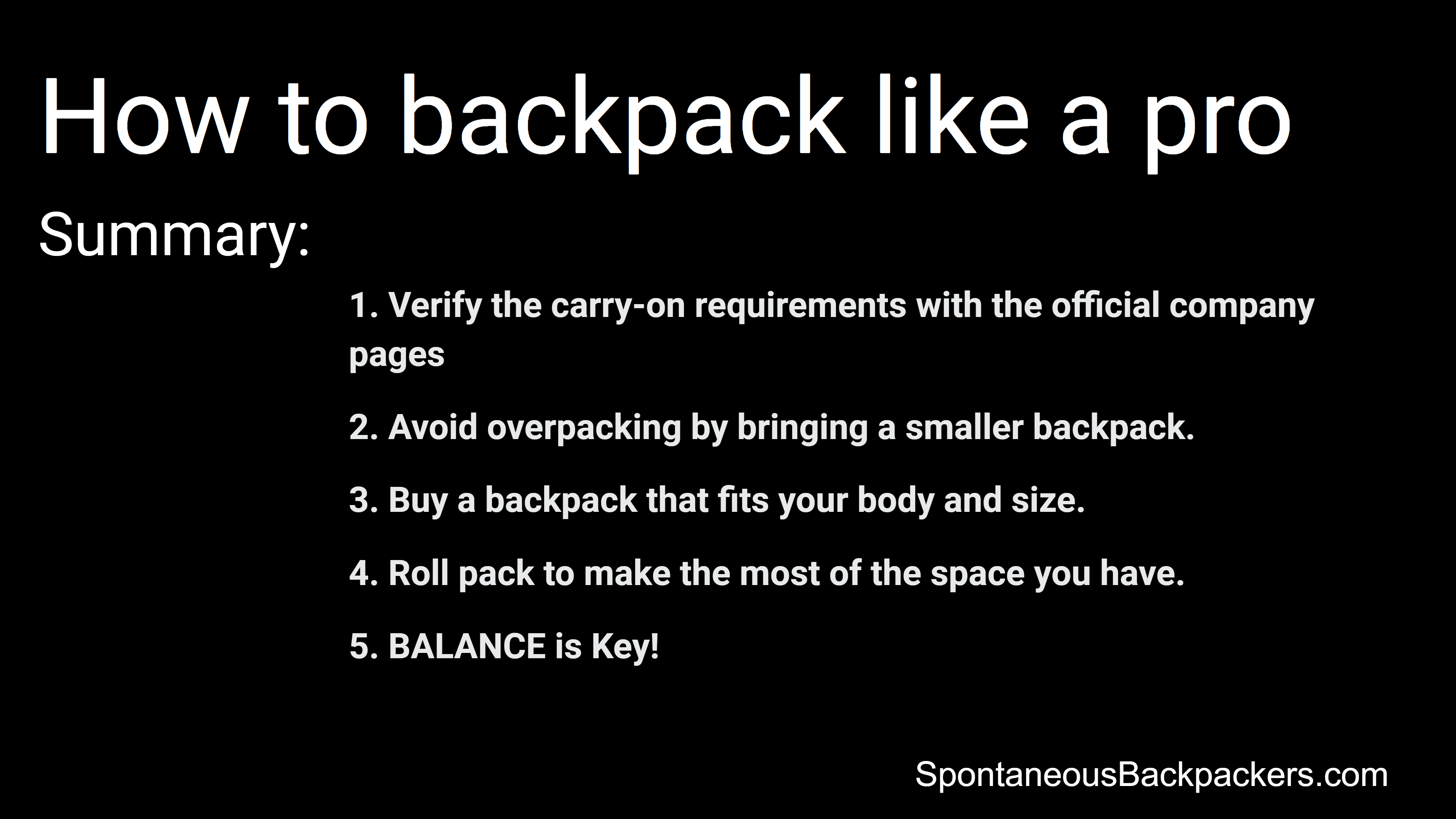How to Backpack Like a Pro by Spontaneous Backpackers