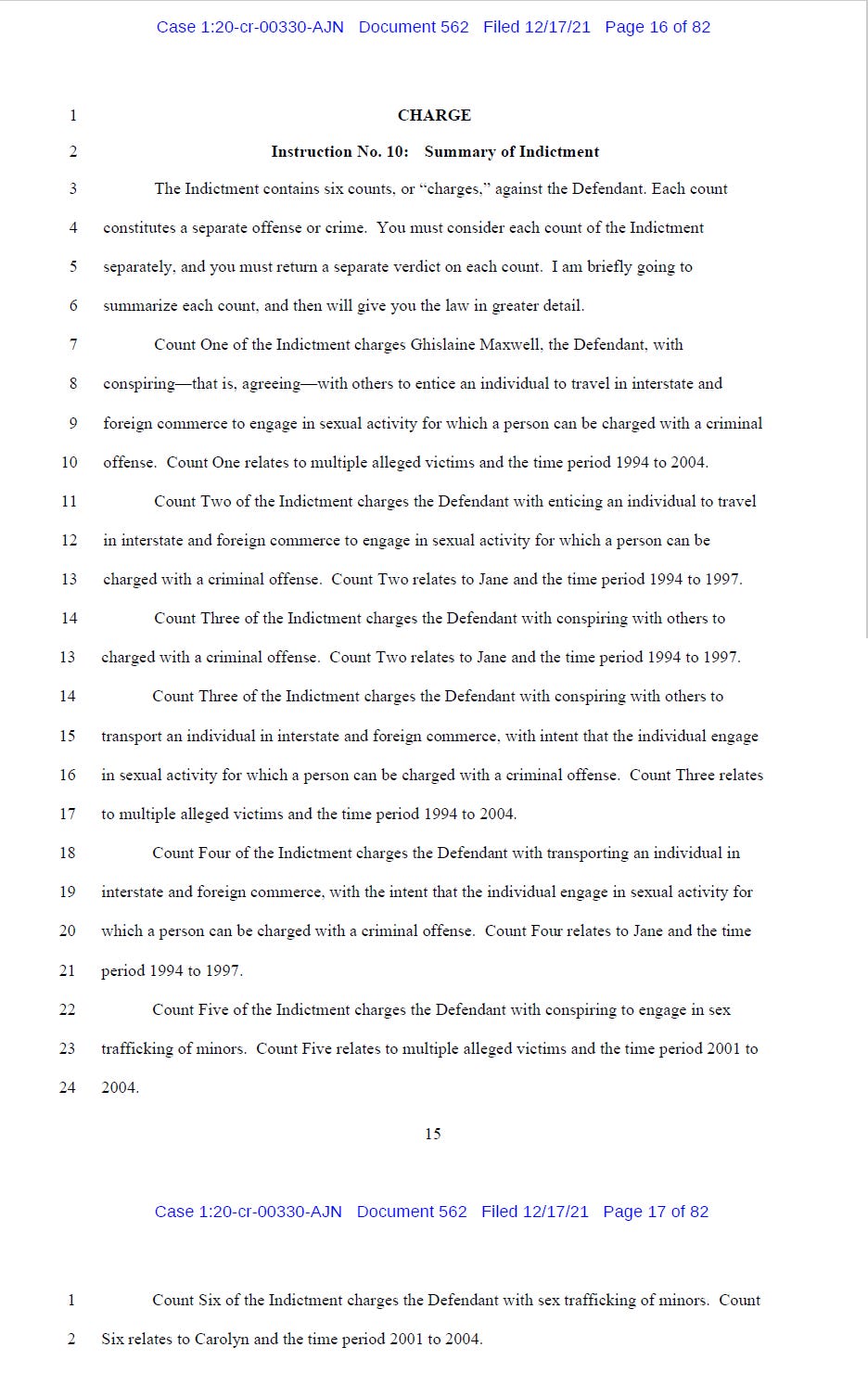 GHISLAINE MAXWELL TRIAL – CLOSING ARGUMENTS - by Shane Sipe