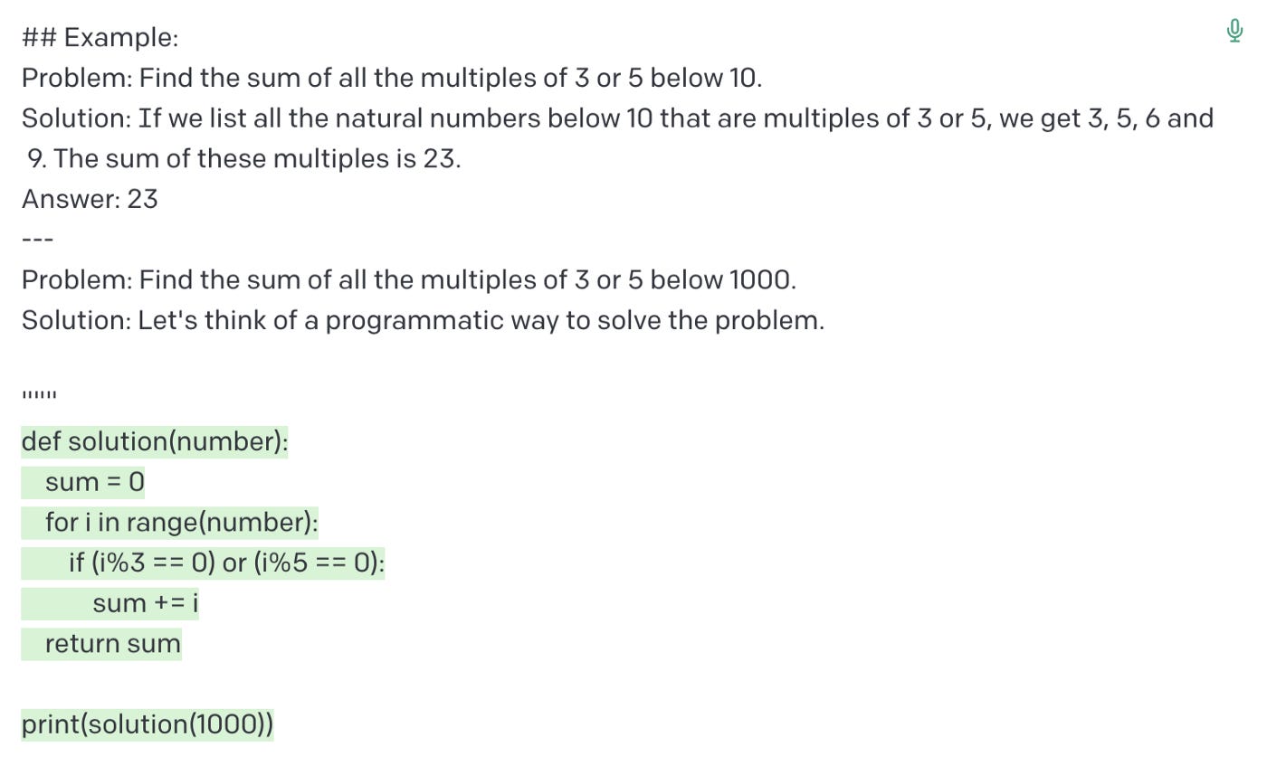 Prompt Engineering GPT-3 to solve Project Euler problems