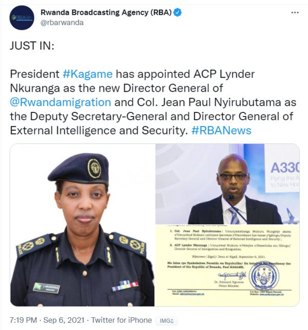 #Ujasusi - Issue #58: Col Jean Paul Nyirubutama Is Rwandan External ...