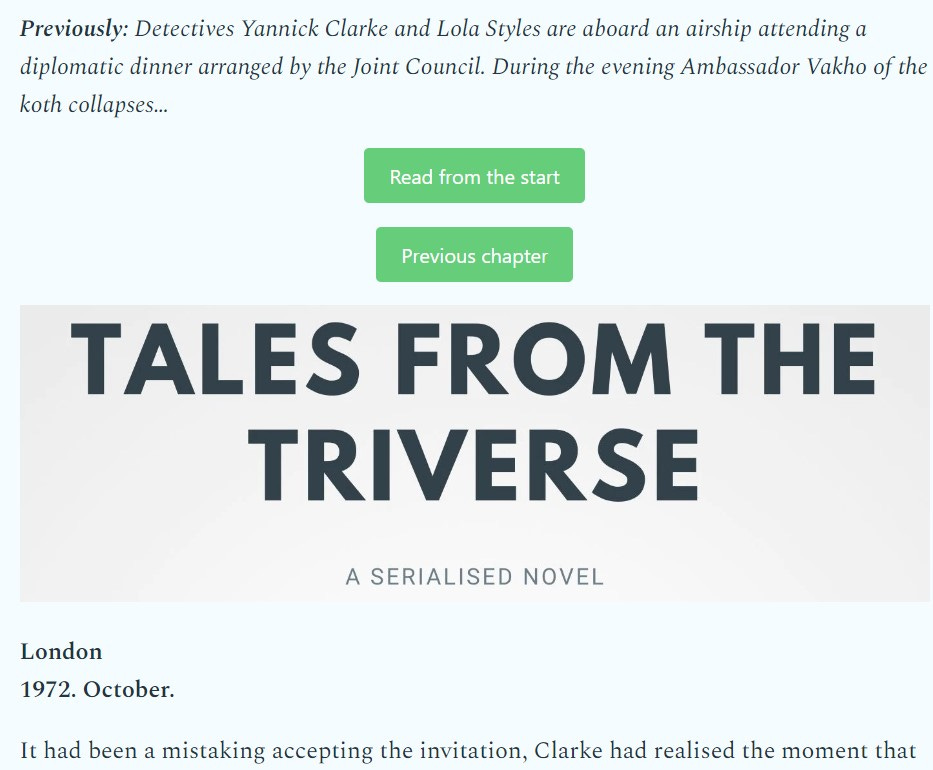 Structuring serial fiction on Substack