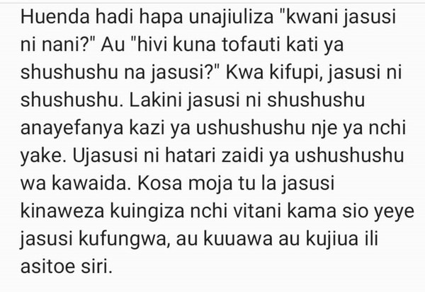 Jarida La Ujasusi - Toleo La Pili: Dondoo 8 Muhimu Za Kijasusi ...
