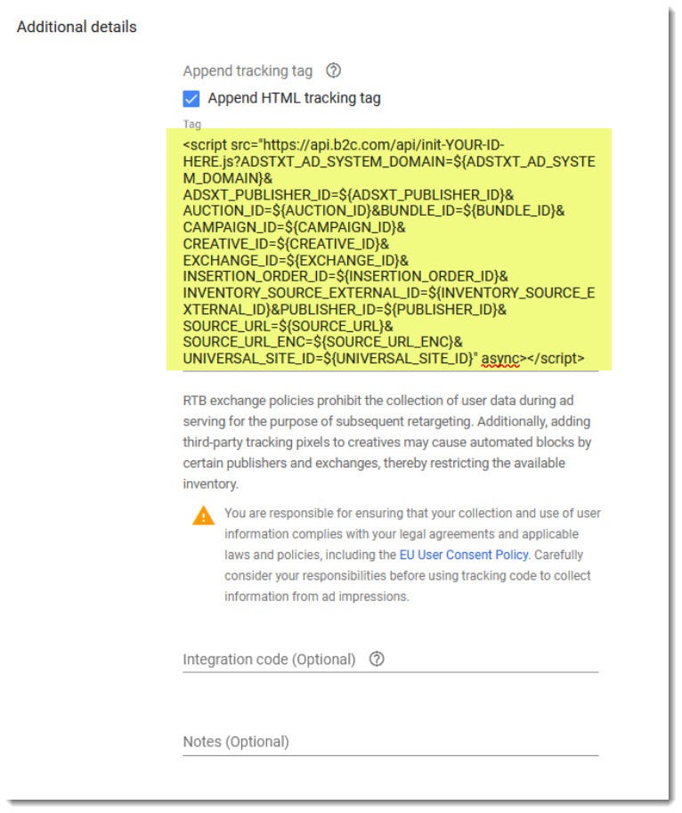 How to Place FouAnalytics in-ad tags in CM360, DV360, Trade Desk TTD ...